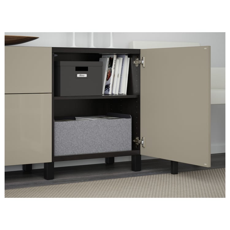 BESTÅ storage combination with drawers, black-brown/Selsviken/Stubbarp ...