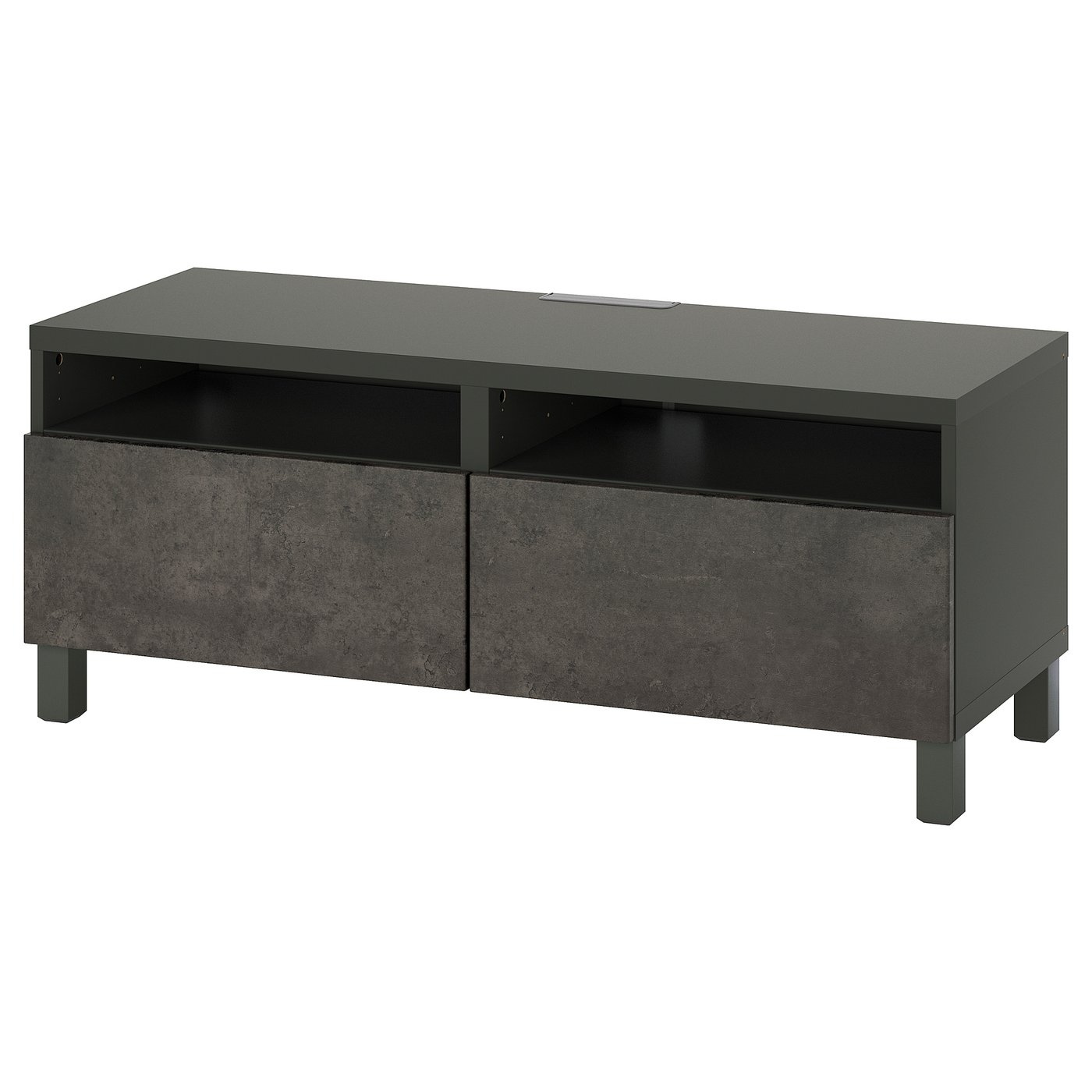 BESTÅ TV bench with drawers, dark gray/Kallviken/Stubbarp dark gray ...
