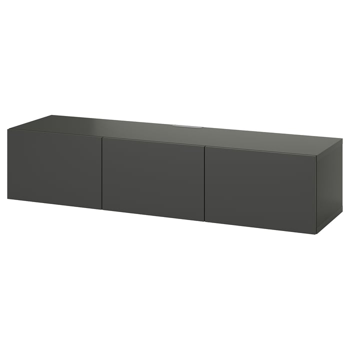 BESTÅ TV unit with doors, dark gray/Lappviken dark gray, 707/8x161/2x15 ...