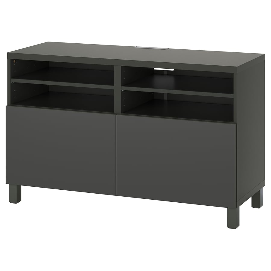 BESTÅ TV unit with doors, dark gray/Lappviken/Stubbarp dark gray, 471 ...
