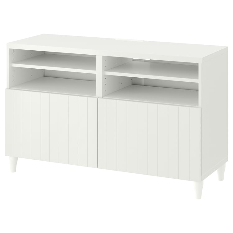BESTÅ TV unit with doors, white/Sutterviken/Kabbarp white, 471/4x161 ...