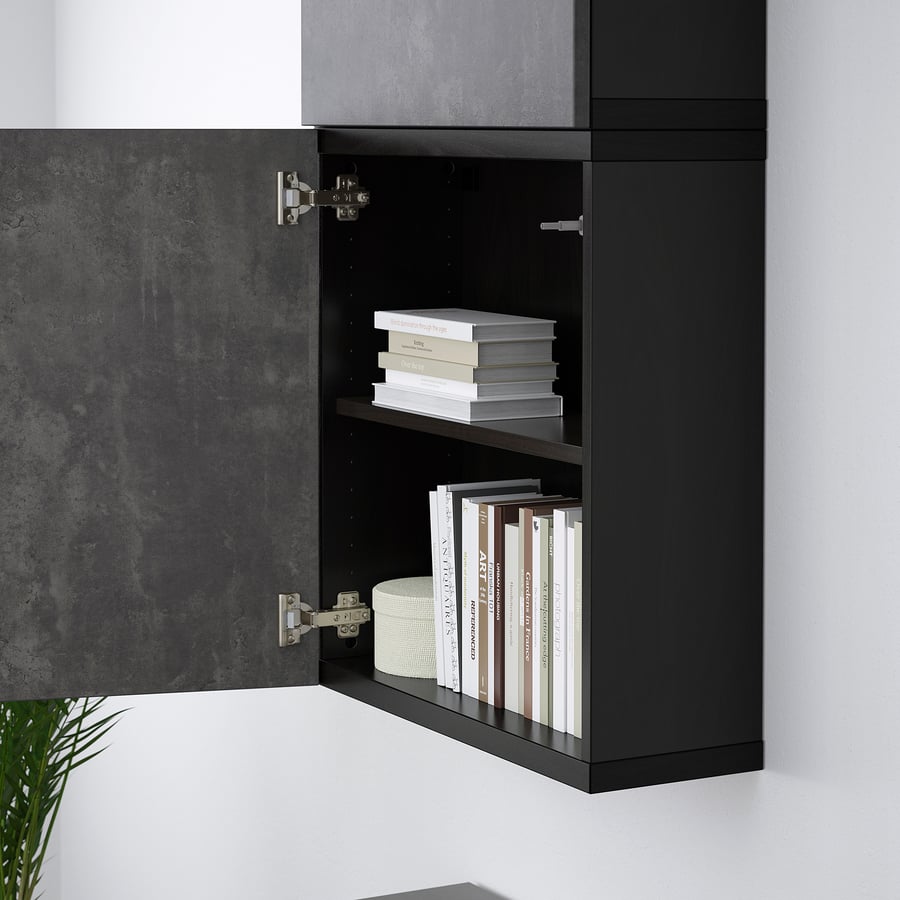 BESTÅ wall cabinet with 2 doors, black-brown Kallviken/dark gray ...