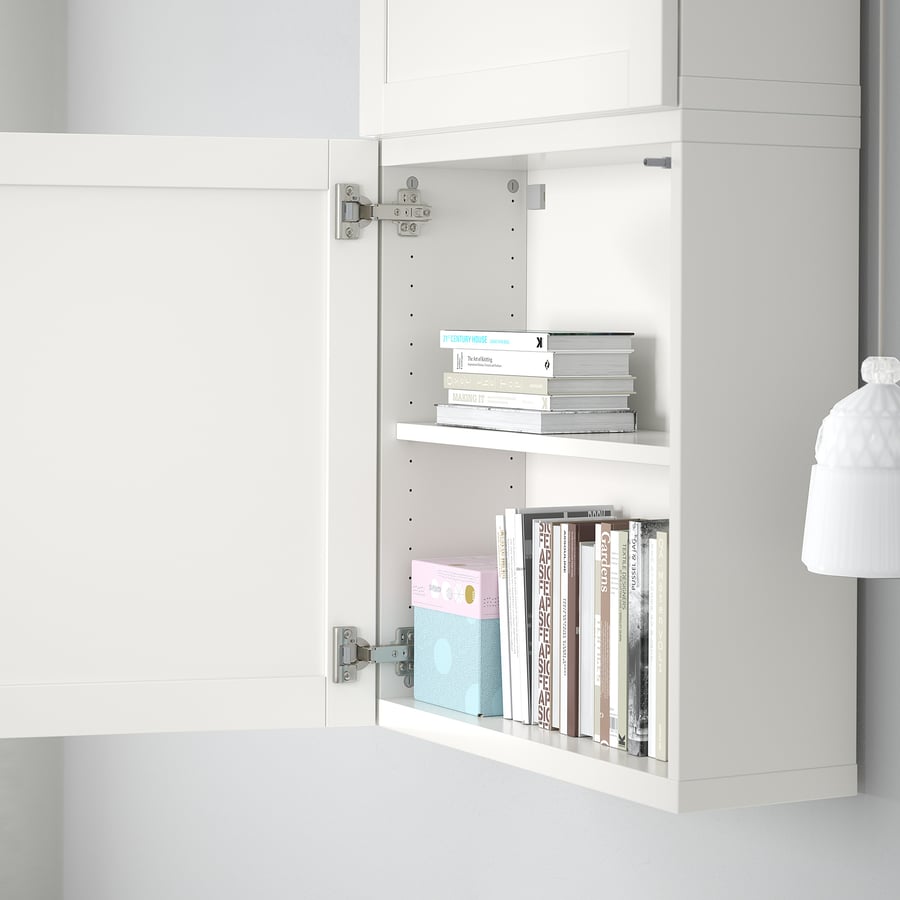BESTÅ wall cabinet with 2 doors, white/Hanviken white, 235/8x85/8x503/8 ...