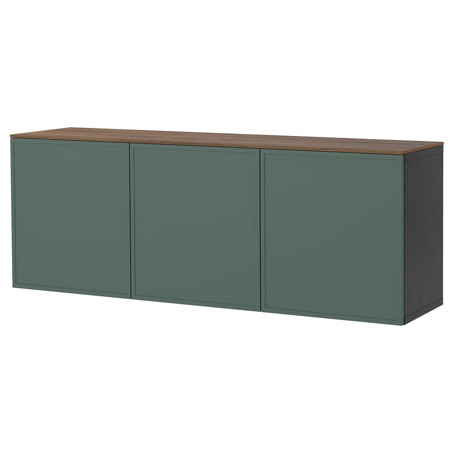 BESTÅ wall-mounted cabinet combination, black-brown Krukmakare/dark ...