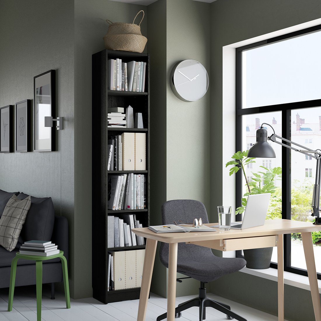 BILLY bookcase, black oak effect, 153/4x11x791/2" - IKEA