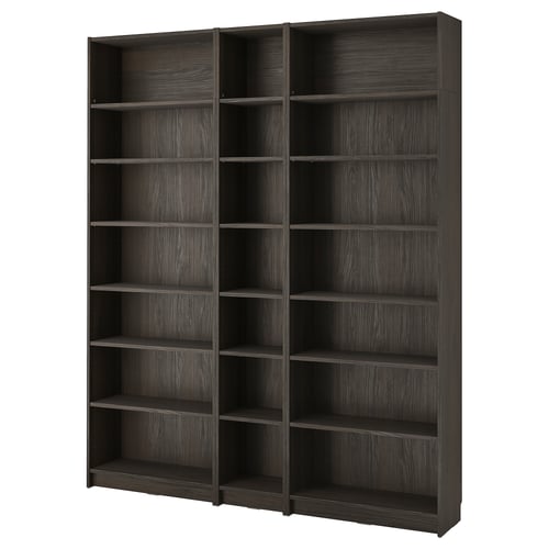 BILLY bookcase comb w extension units, dark-brown oak effect, 783 ...