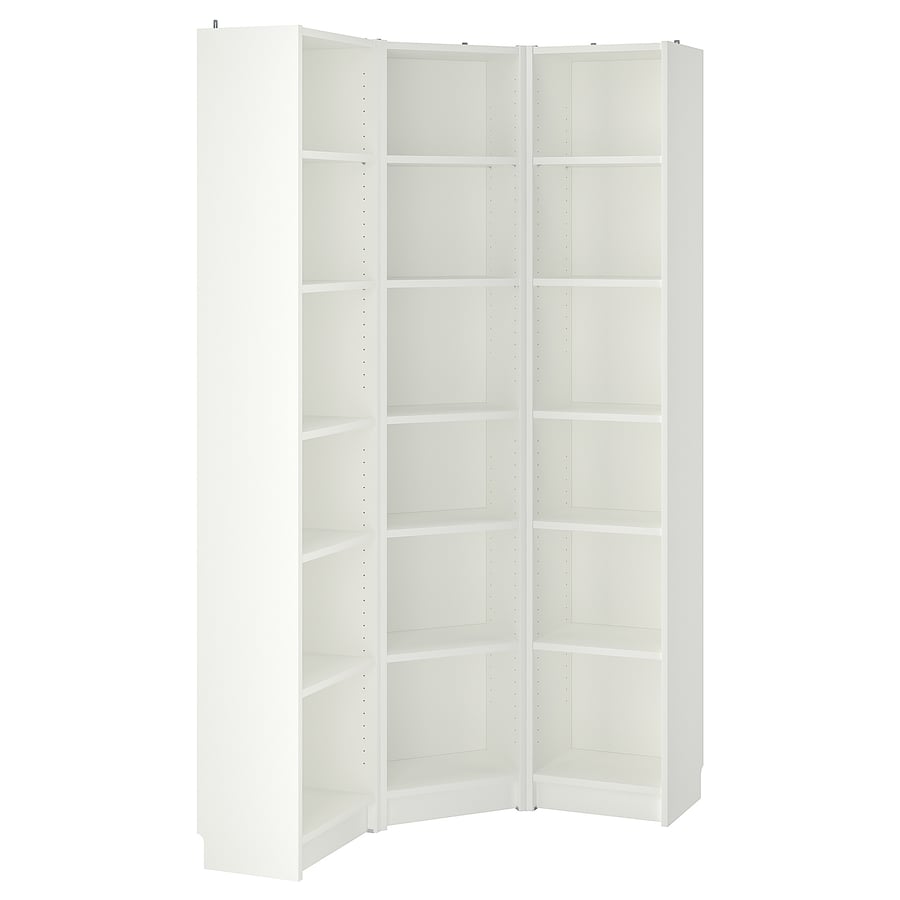 BILLY bookcase combination/crn solution, white, 373/8/373/8x11x791/2 ...