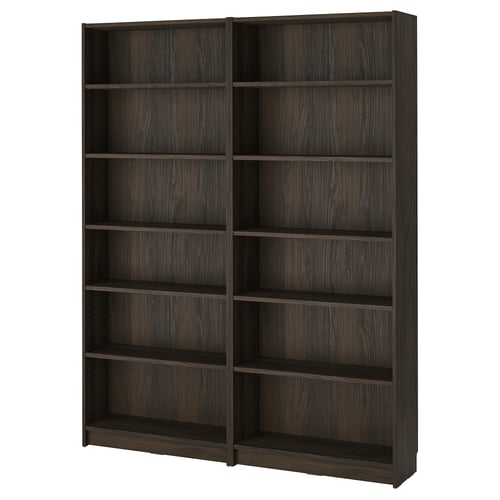 BILLY bookcase combination, dark-brown oak effect, 63x11x791/2" - IKEA