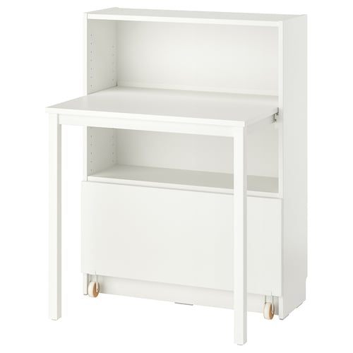 BILLY bookcase with desk and drawer, white, 311/2x413/4" - IKEA