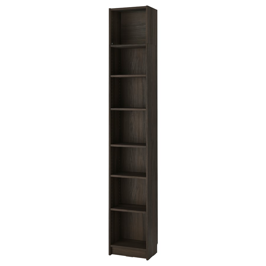 BILLY bookcase with height extension unit, dark-brown oak effect, 153 ...