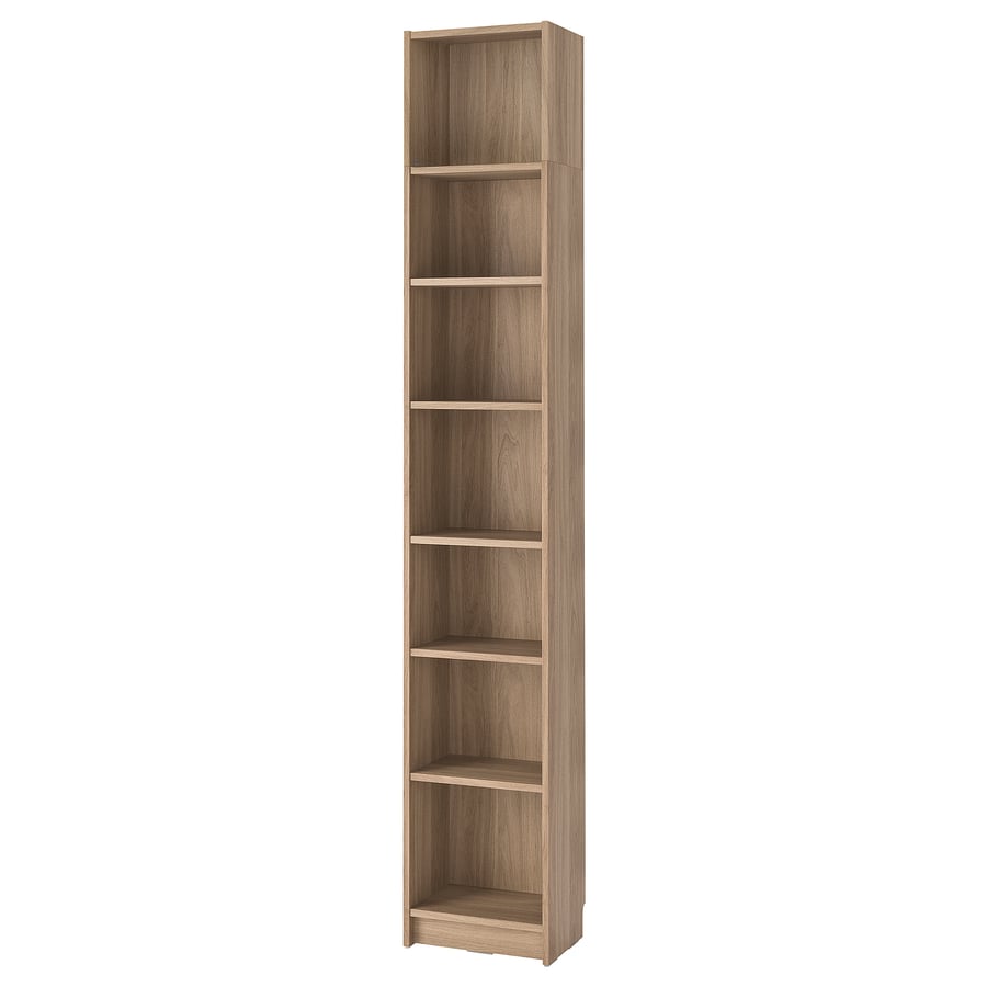BILLY bookcase with height extension unit, oak effect, 153/4x11x931/4 ...