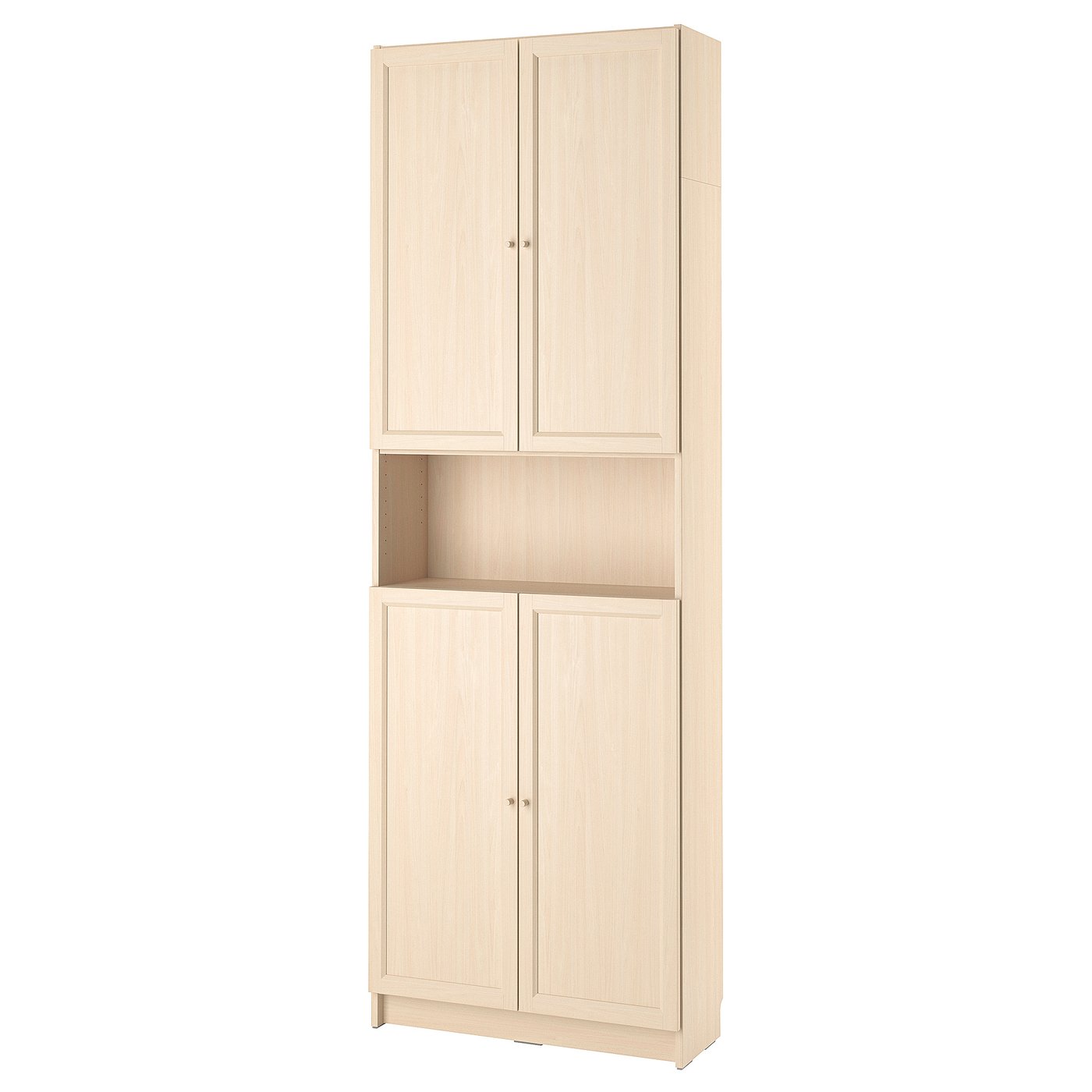 BILLY OXBERG bookcase w doors ext unit birch effect 311 2x113 4x931 4 IKEA