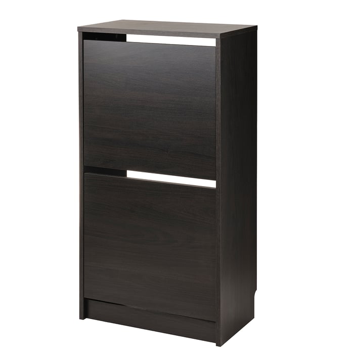BISSA shoe cabinet with 2 compartments, black-brown, 191/4x11x365/8" - IKEA