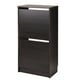 BISSA shoe cabinet with 2 compartments, black-brown, 191/4x11x365/8" - IKEA