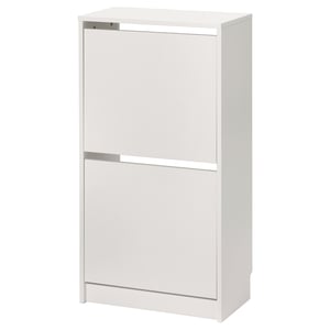 BISSA Shoe cabinet with 2 compartments, white, 191/4x11x365/8" - IKEA
