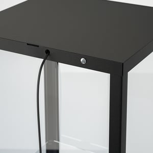 BLÅLIDEN Glass-door cabinet, black, 133/4x125/8x591/2" - IKEA
