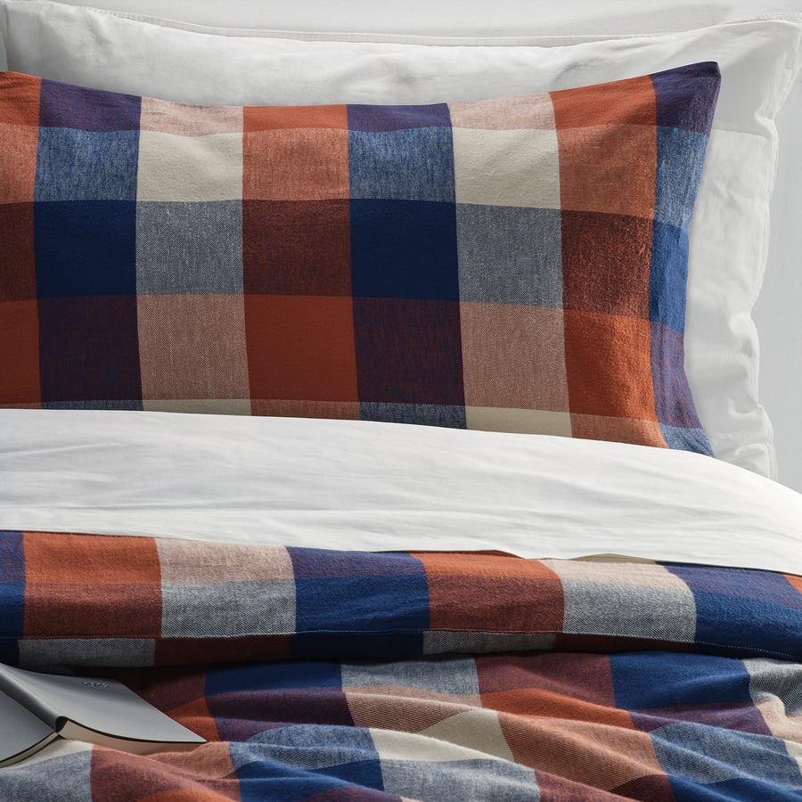 BLÅSENAP comforter set, multicolor/check, Full/Queen - IKEA
