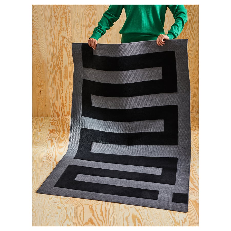 BLÅSKATA rug, black/gray, 41x63" - IKEA