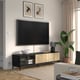 BOASTAD TV unit, black/oak veneer, 713/8x165/8x173/4" - IKEA