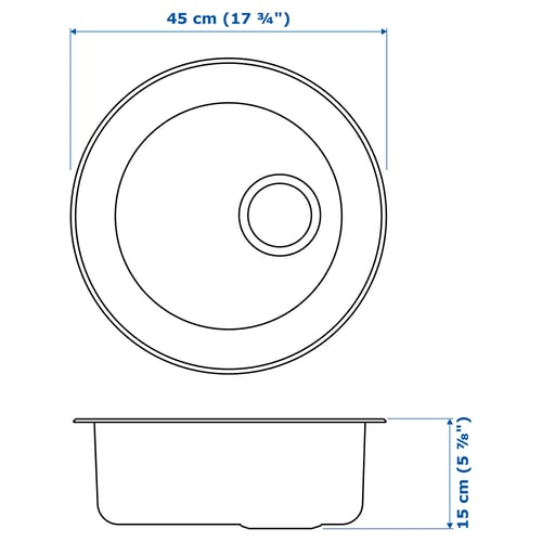BOHOLMEN sink, stainless steel, 173/4" - IKEA