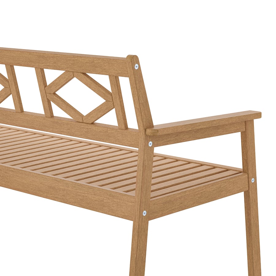 BONDHOLMEN bench with backrest, outdoor, brown - IKEA