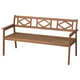BONDHOLMEN bench with backrest, outdoor, brown - IKEA
