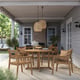 BONDHOLMEN table and 4 armchairs, outdoor, brown - IKEA