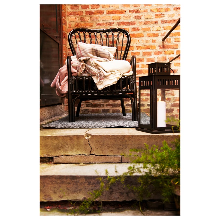 BORRBY lantern for block candle, indoor/outdoor black, 17 ¼" - IKEA US