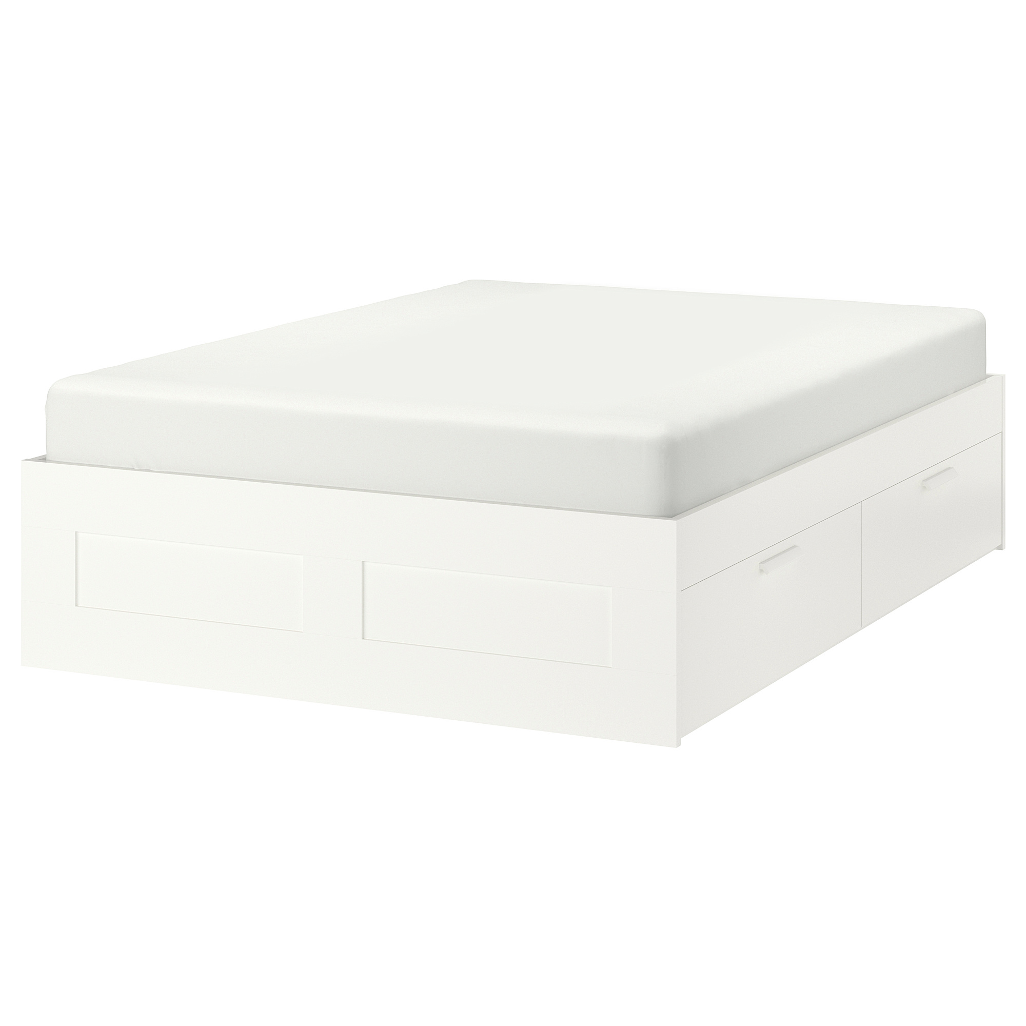 BRIMNES Bed frame with storage, white, Queen - IKEA