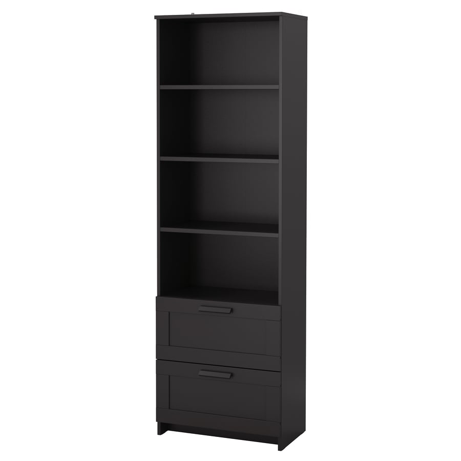 BRIMNES Bookcase, black, 23 5/8x74 3/4" - IKEA