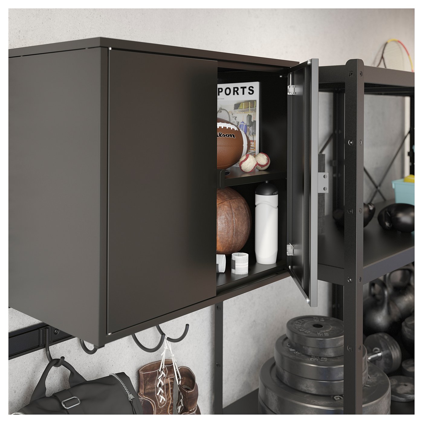 BROR Cabinet with 2 doors, black - IKEA