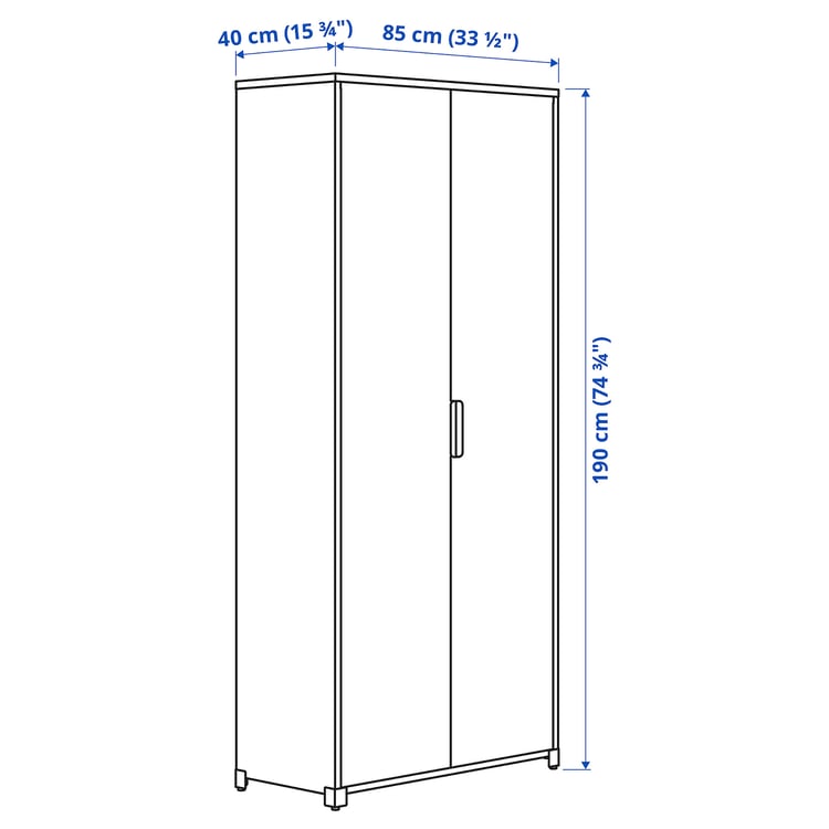 BROR cabinet with doors, black, 331/2x153/4x751/4" - IKEA