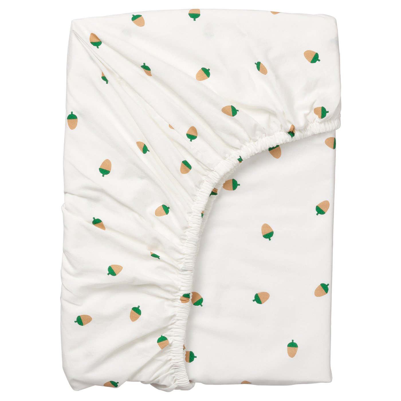 BRUMMIG fitted sheet, acorn pattern/multicolor, 38x74" - IKEA