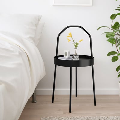 BURVIK black side table, 15" - IKEA