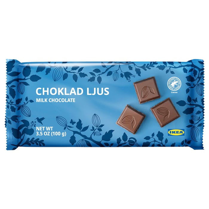 CHOKLAD LJUS milk chocolate bar, Rainforest Alliance Certified, 4 oz - IKEA