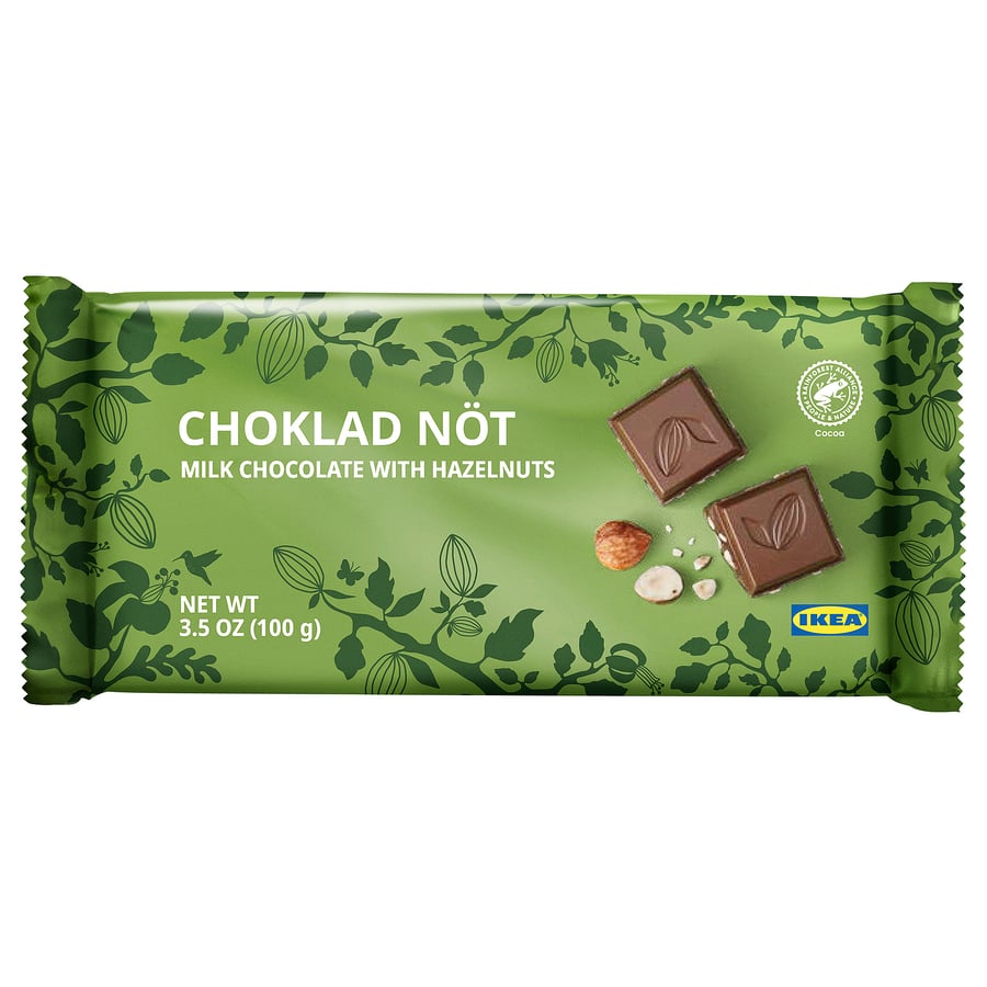 CHOKLAD NÖT milk chocolate bar, with hazelnuts Rainforest Alliance ...