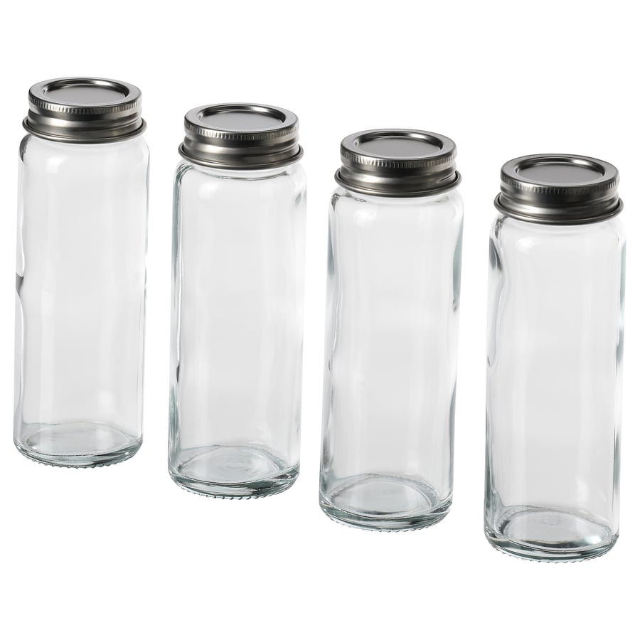 CITRONHAJ spice jar, clear glass/stainless steel, 3 oz - IKEA