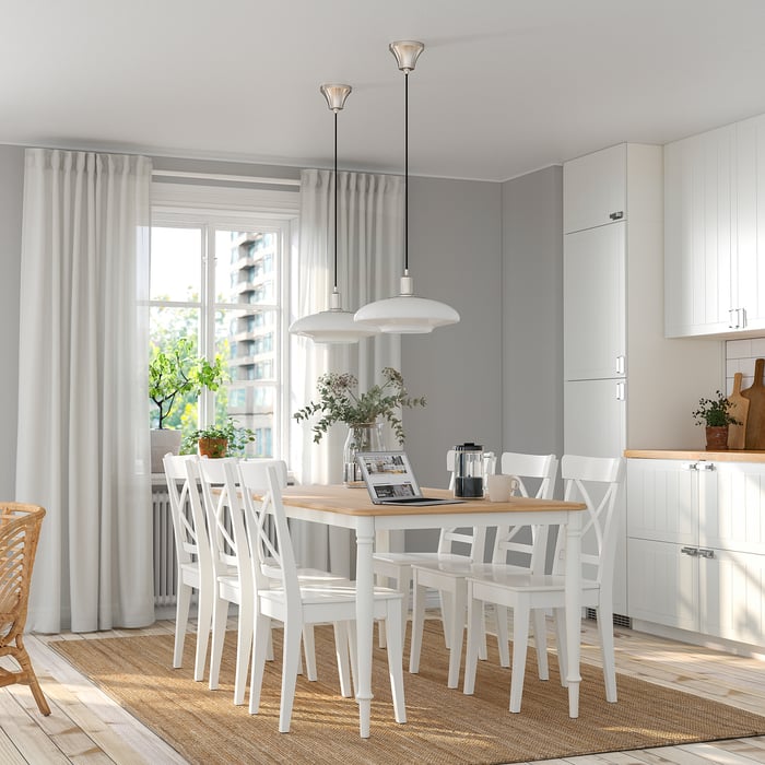 DANDERYD dining table, oak veneer/white, 707/8x353/8" - IKEA