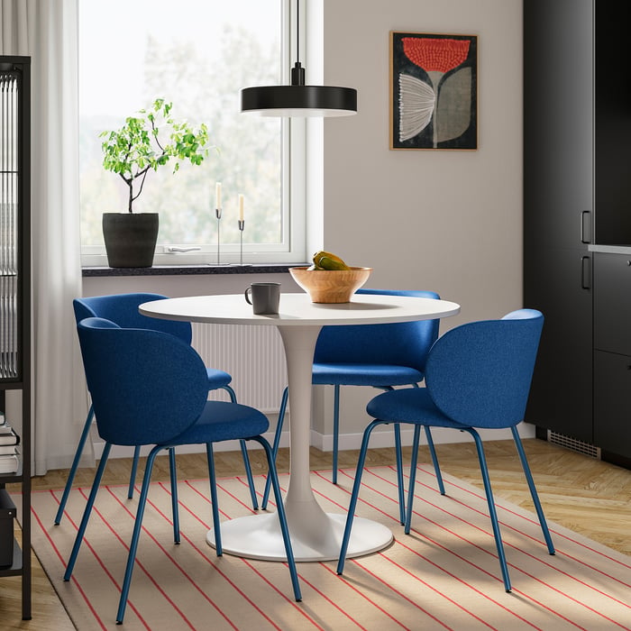 DOCKSTA / KRYLBO table and 4 chairs, white/blue, 401/2" - IKEA