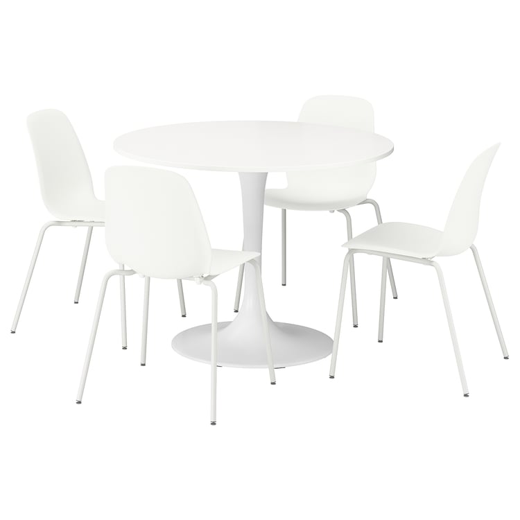 DOCKSTA / LIDÅS table and 4 chairs, white white/white white, 401/2" - IKEA