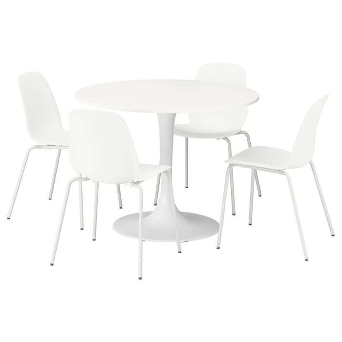 DOCKSTA / LIDÅS table and 4 chairs, white white/white white, 401/2" - IKEA