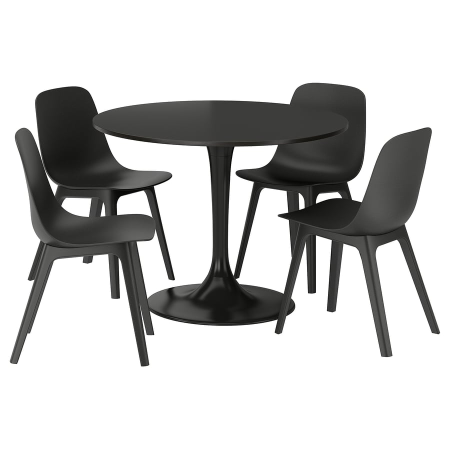 DOCKSTA / ODGER table and 4 chairs, black/anthracite, 401/2" - IKEA