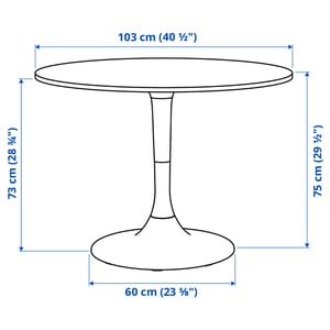 DOCKSTA Table, black/black, 401/2" - IKEA