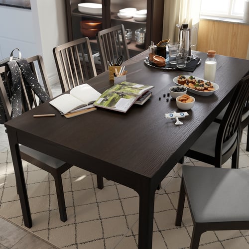 EKEDALEN Extendable table, dark brown, Min. length: 70 7/8" - IKEA