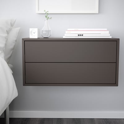 EKET Cabinet with 2 drawers, dark gray, 271/2x133/4x133/4" - IKEA