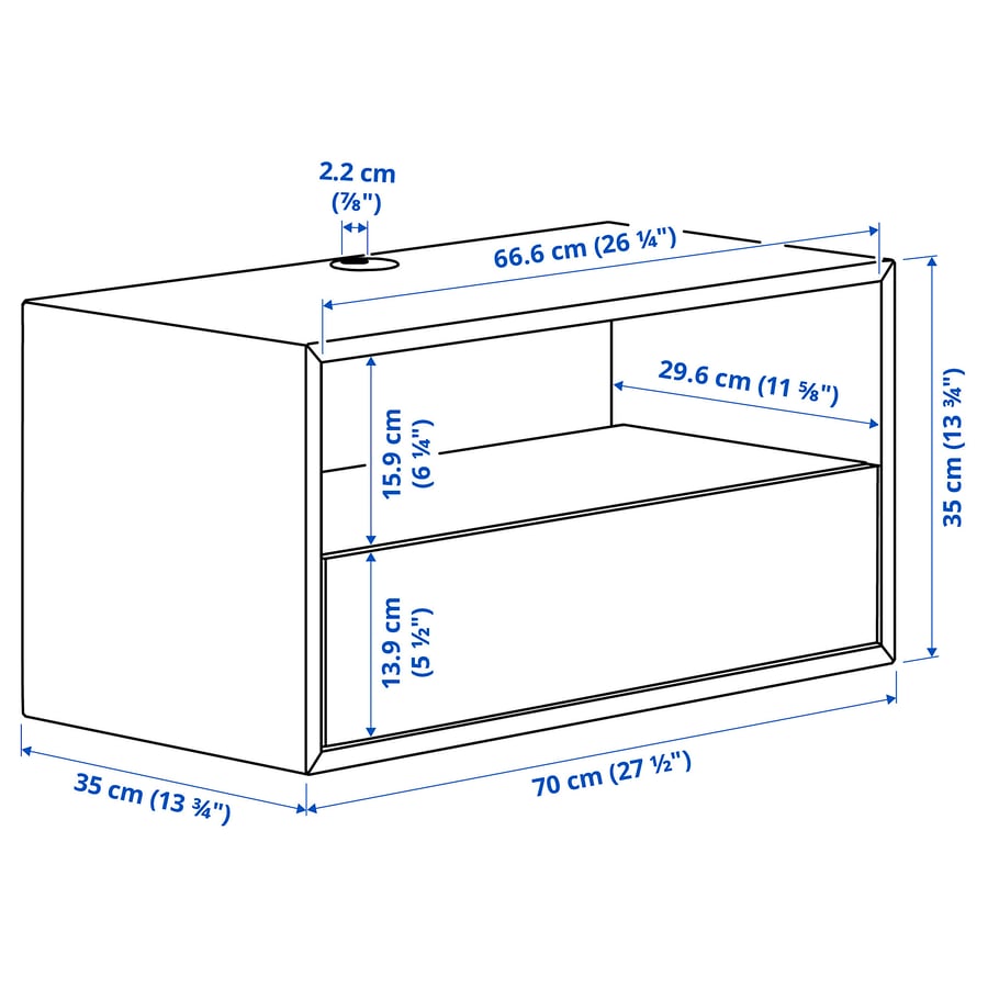 EKET media storage combination, dark gray/with doors, 1101/4x133/4x133 ...