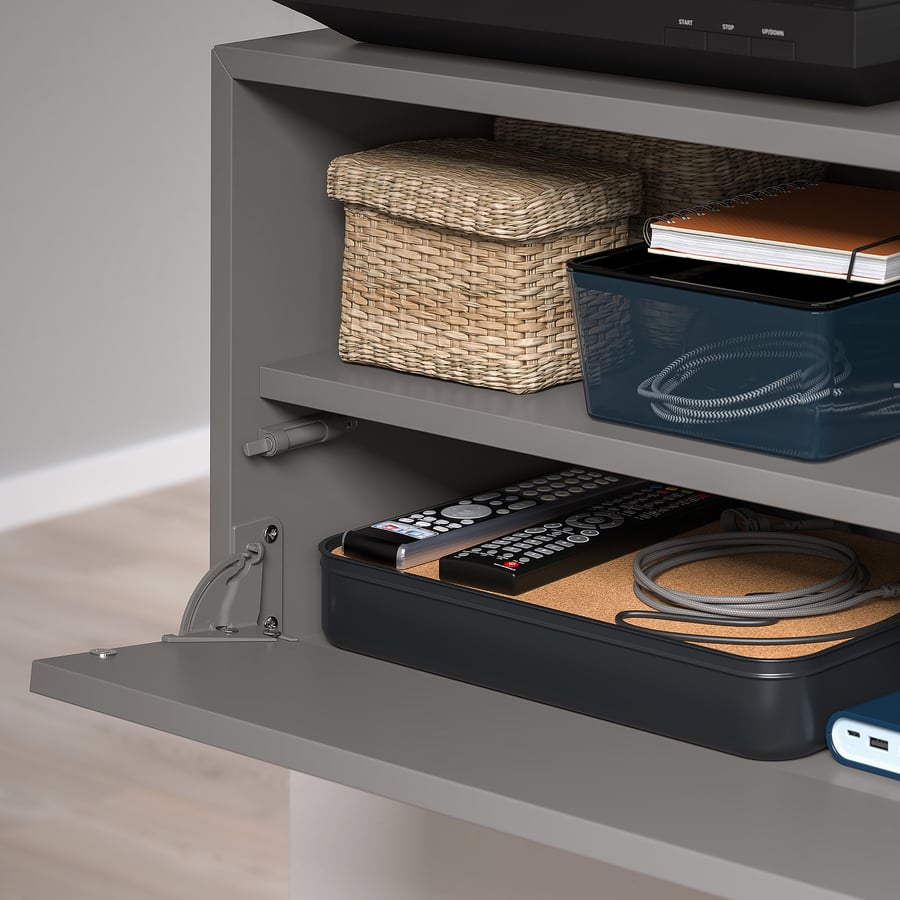 EKET media storage combination, dark gray/with doors, 1101/4x133/4x133 ...