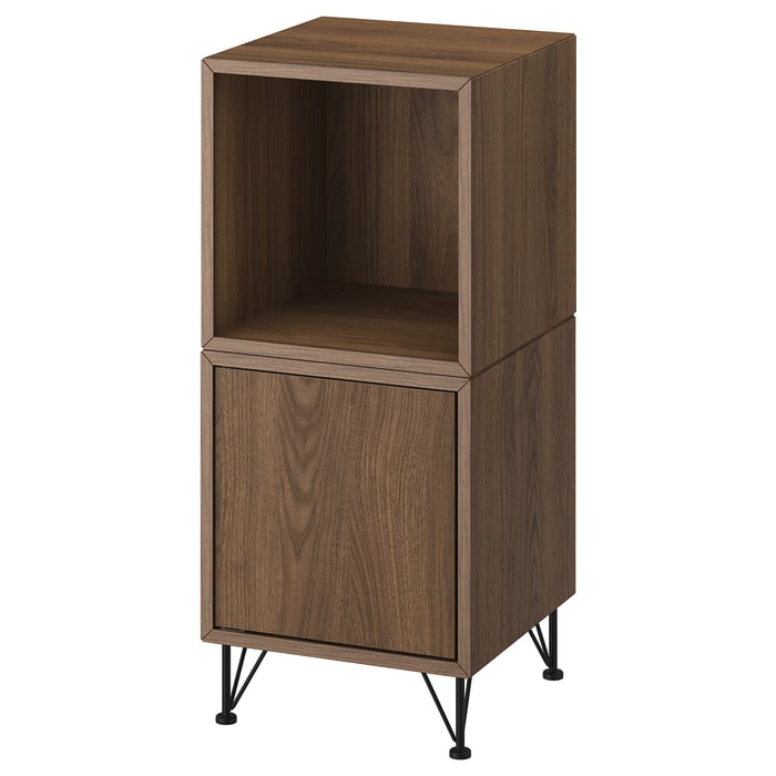 EKET storage combination with legs, walnut effect/metal black, 133 ...