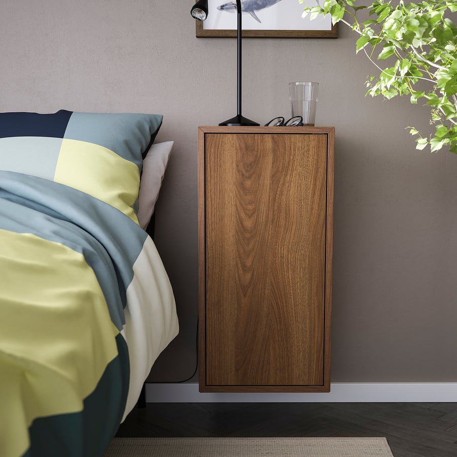 EKET wall cb w 1 shlf/door, walnut effect, 133/4x133/4x271/2" - IKEA