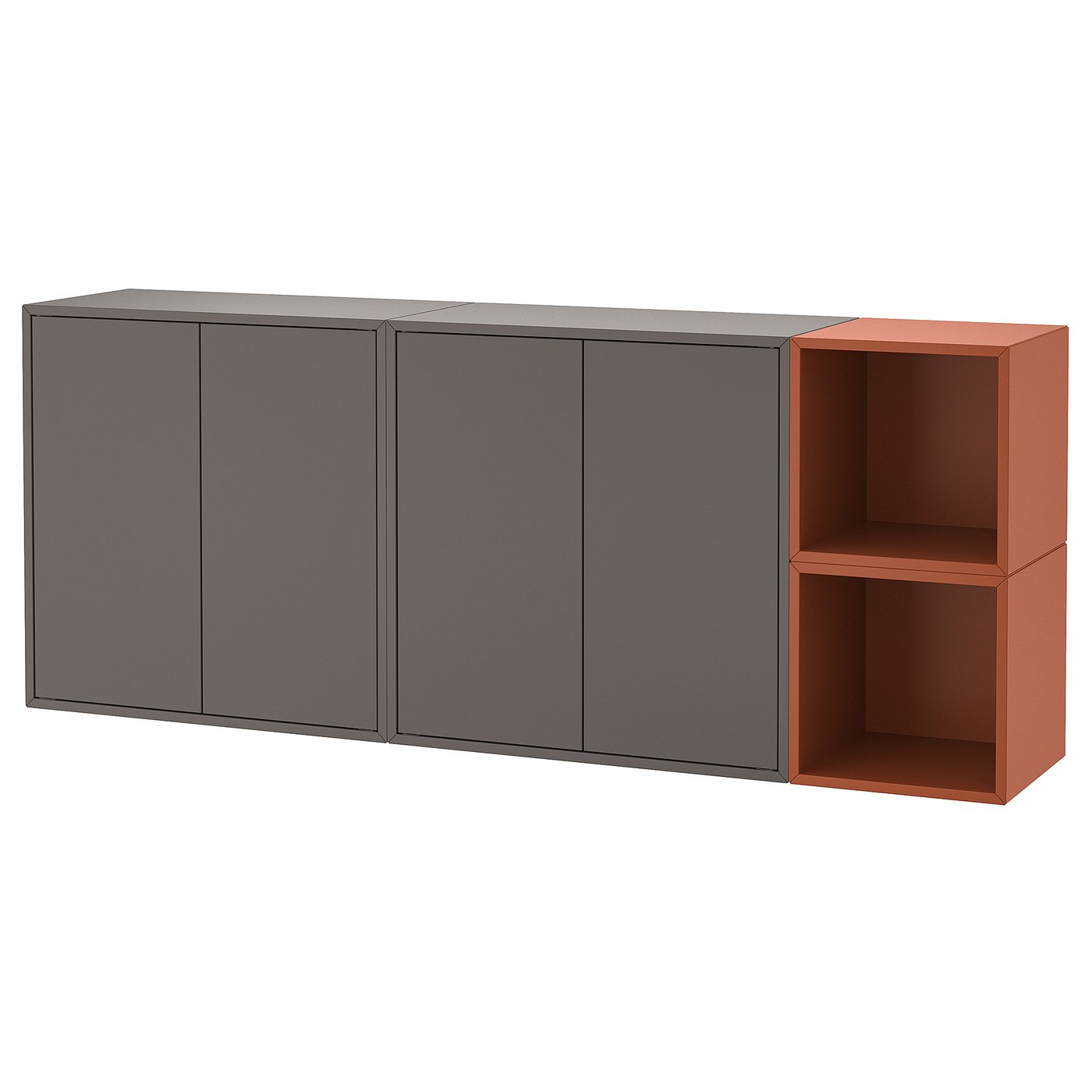 EKET wall-mounted cabinet combination, dark gray/red-brown, 687/8x133 ...